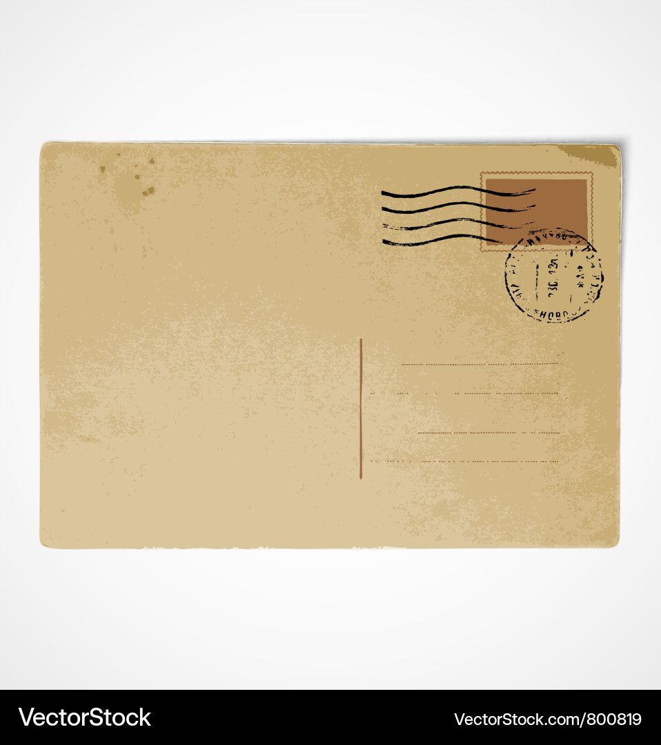 Old vintage postcard back Royalty Free Vector Image