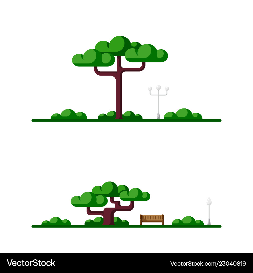 Outdoor scene with tree Royalty Free Vector Image