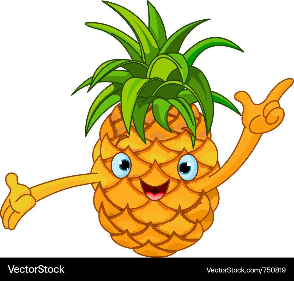 Pineapple character Royalty Free Vector Image - VectorStock