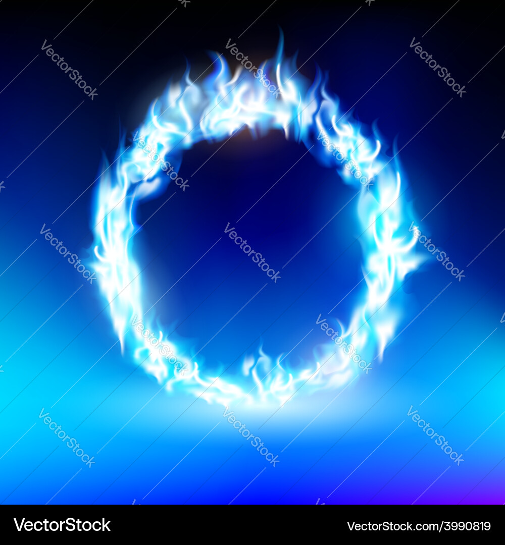 Ring with a blue flame Royalty Free Vector Image