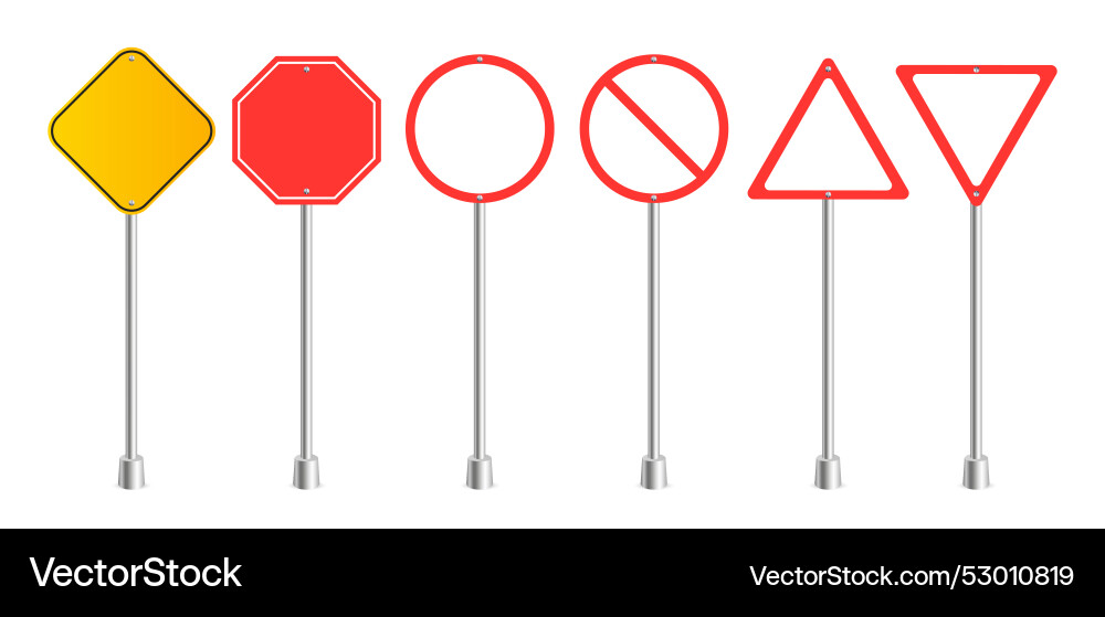 Road sign realistic blank traffic regulatory Vector Image