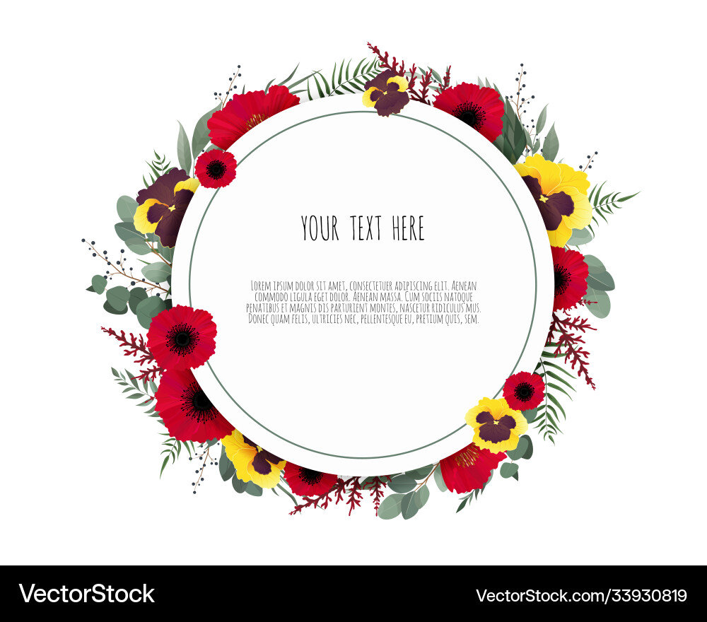 Round frame card design for greeting or invitation