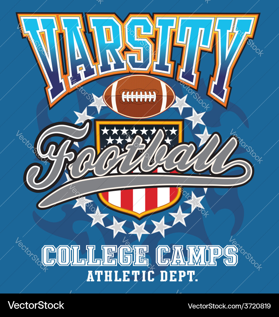 Varsity football college Royalty Free Vector Image
