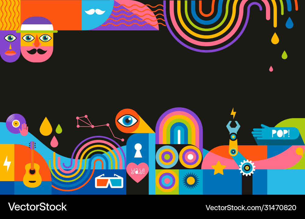 Abstract Geometric Street Art Royalty Free Vector Image