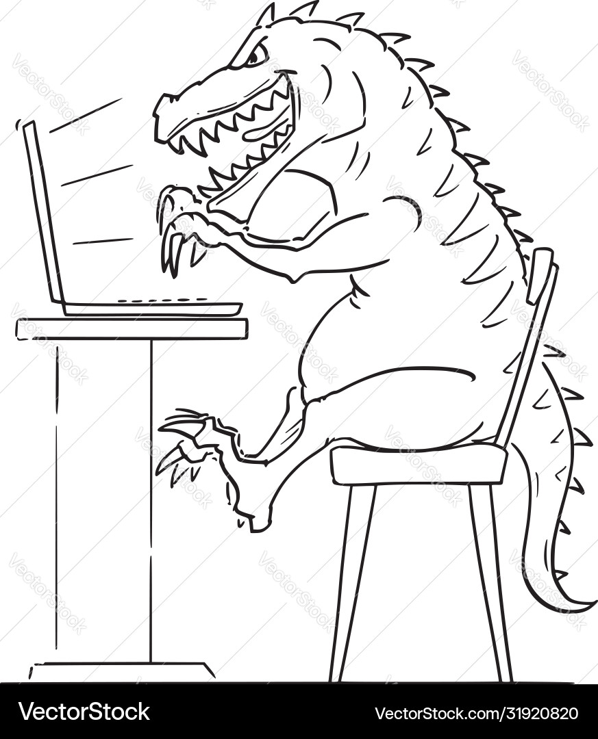 Cartoon monster t-rex or internet predator Vector Image
