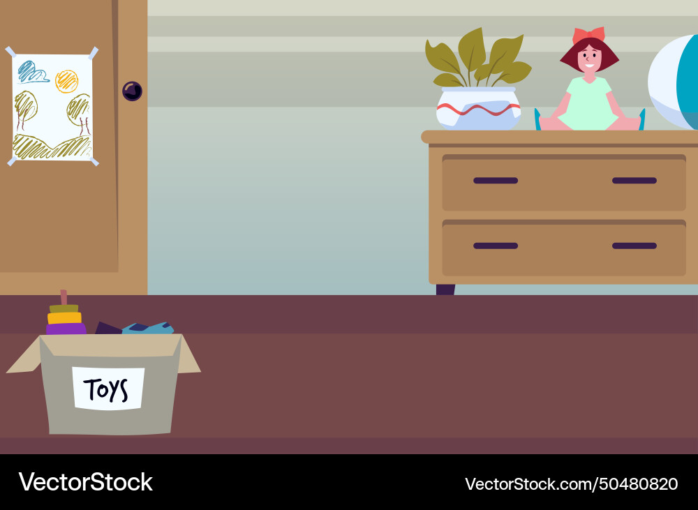 Children room after cleaning empty kids Royalty Free Vector