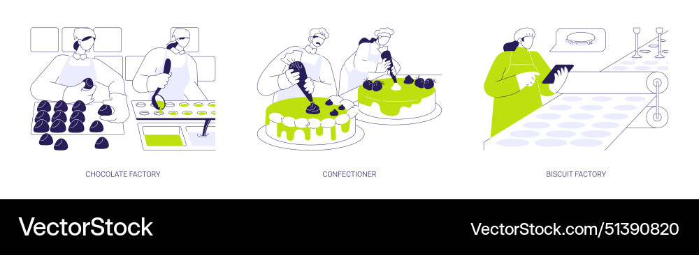 Chocolate making abstract concept Royalty Free Vector Image