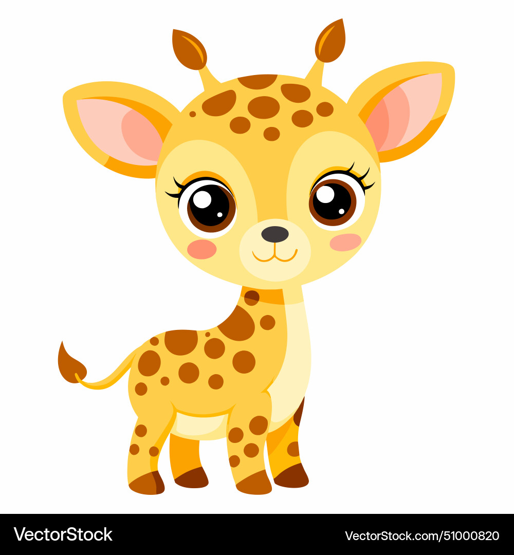 Cute baby giraffe Royalty Free Vector Image - VectorStock