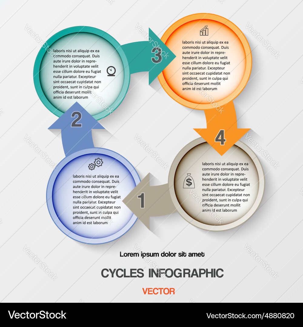 Cycles infographic four positions Royalty Free Vector Image