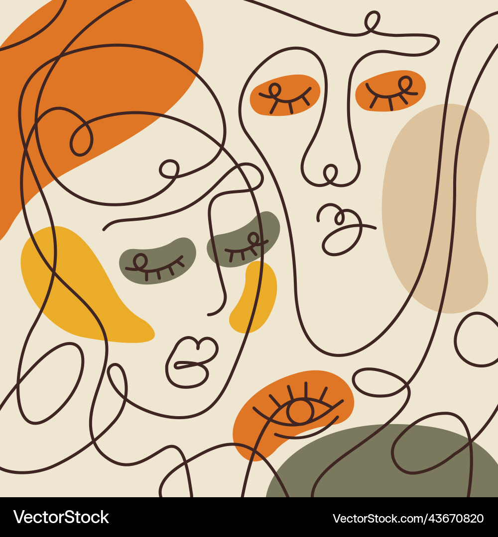 Flat design picasso style Royalty Free Vector Image