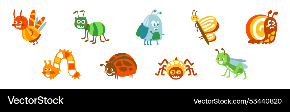 Funny insect as small garden pest with cute Vector Image
