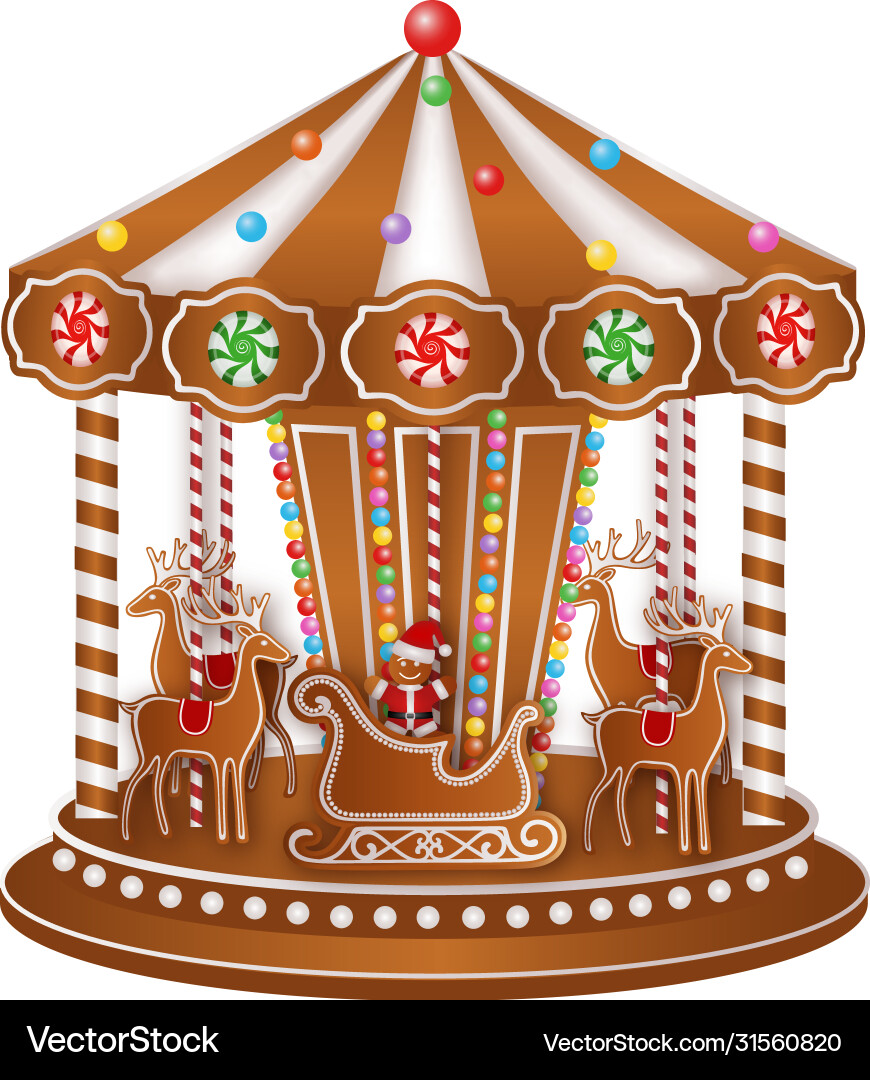 Gingerbread carousel Royalty Free Vector Image