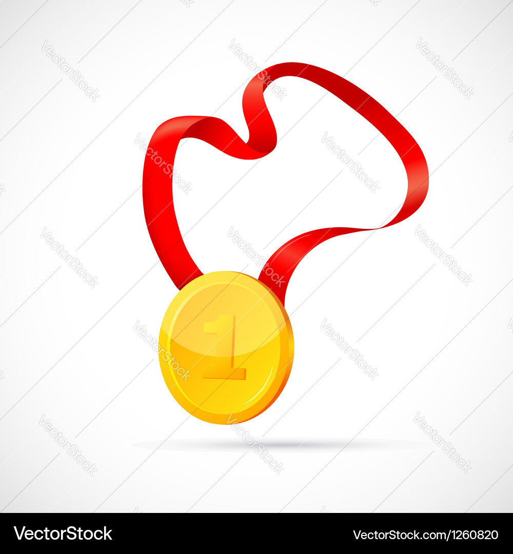 Gold medal cartoon Royalty Free Vector Image - VectorStock