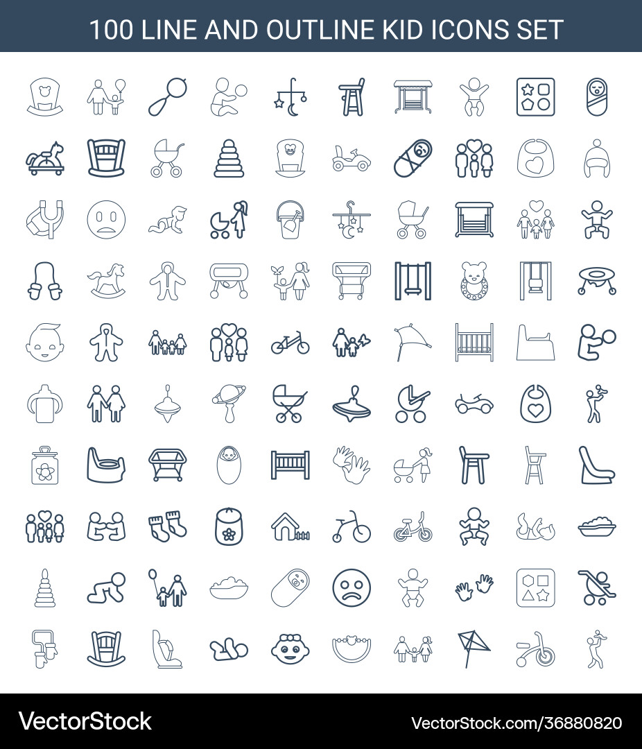 Kid icons Royalty Free Vector Image - VectorStock