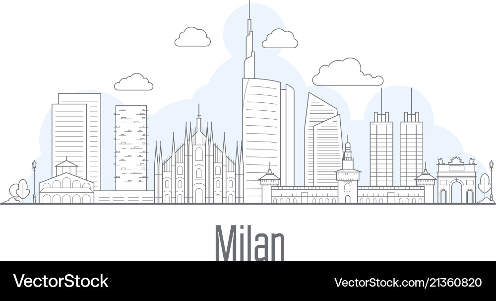 Milan Skyline - Cityscape Royalty Free Vector Image