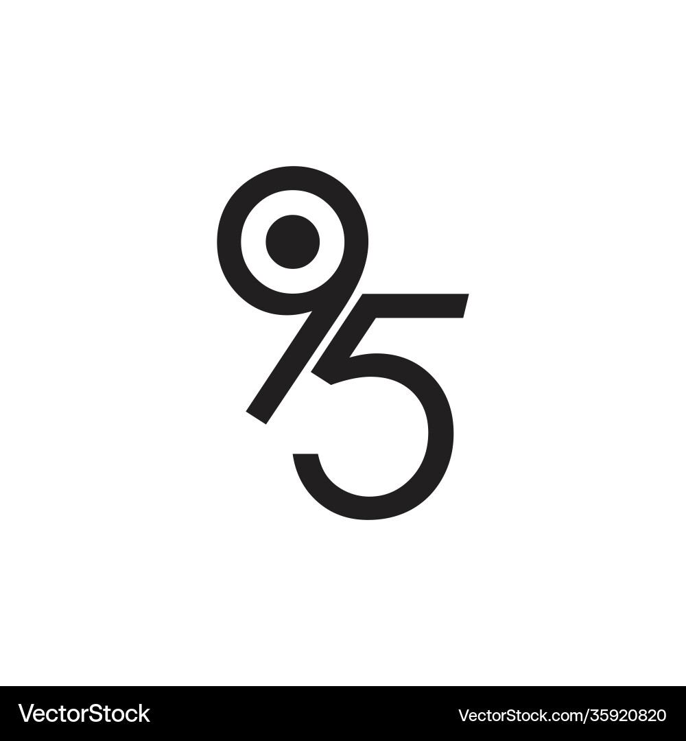 Number 95 simple geometric decoration Royalty Free Vector