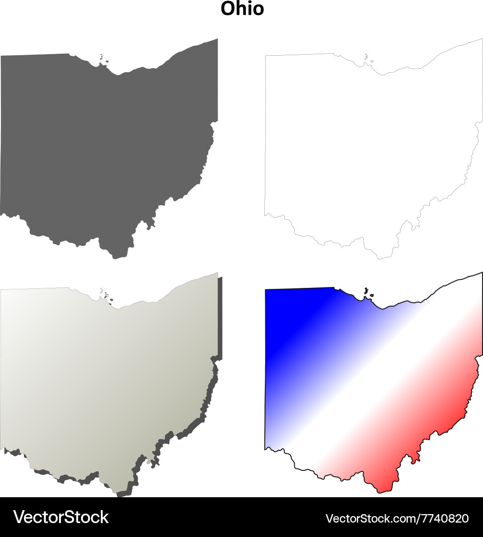 Ohio outline map set Royalty Free Vector Image