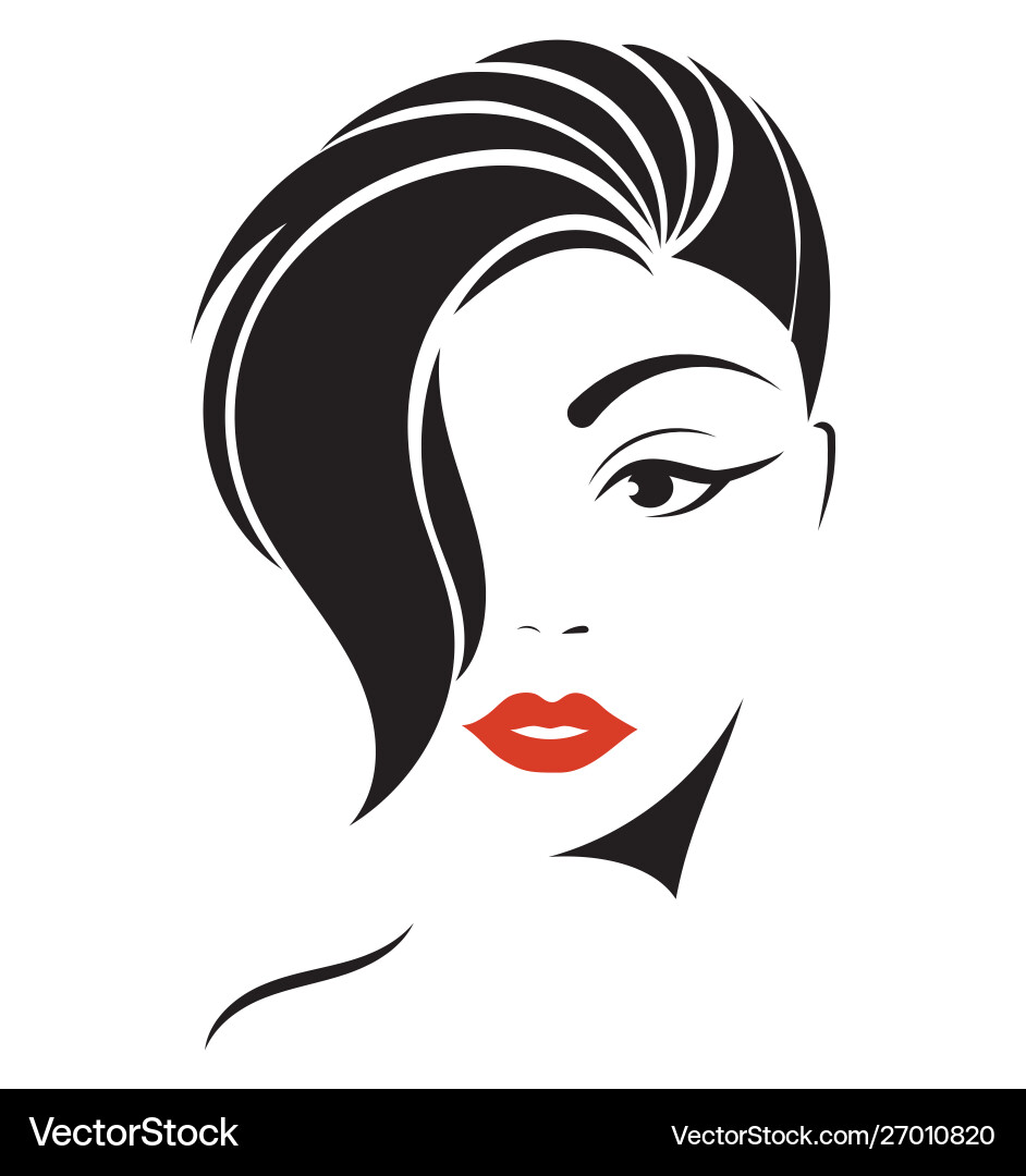 Portrait a girl head beautiful face Royalty Free Vector