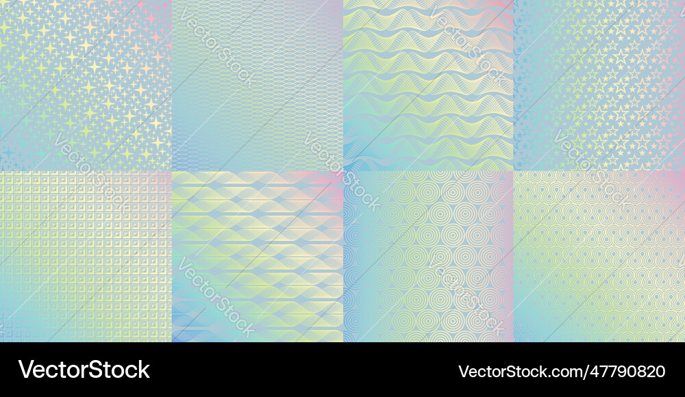 Rainbow glitter foil texture hologram patterns Vector Image
