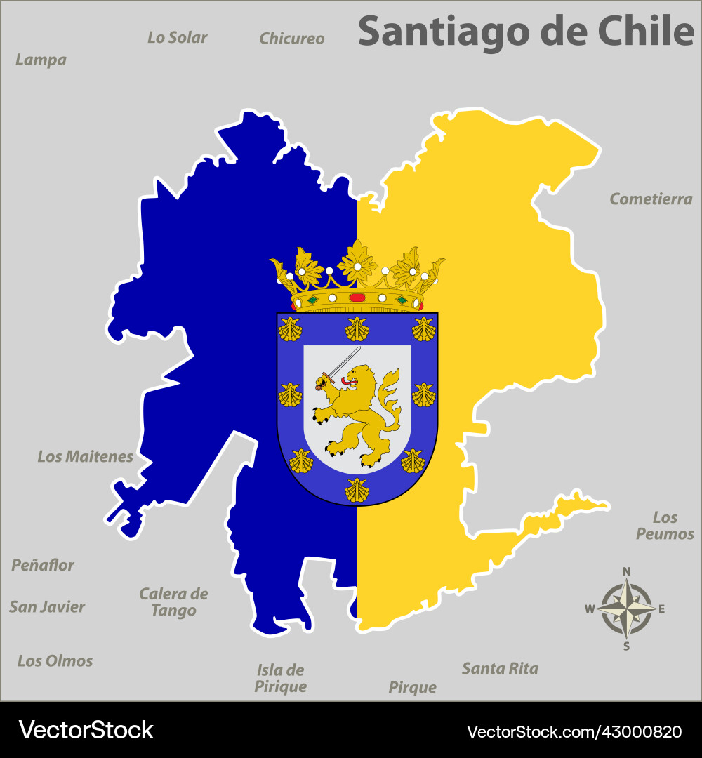 Santiago Map of Chile Royalty Free Vector Image