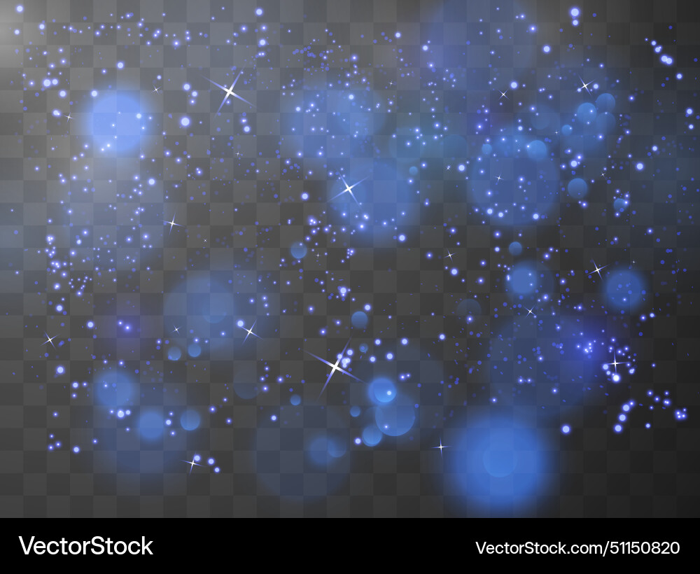 Sparkling blue stardust and flashing light Vector Image
