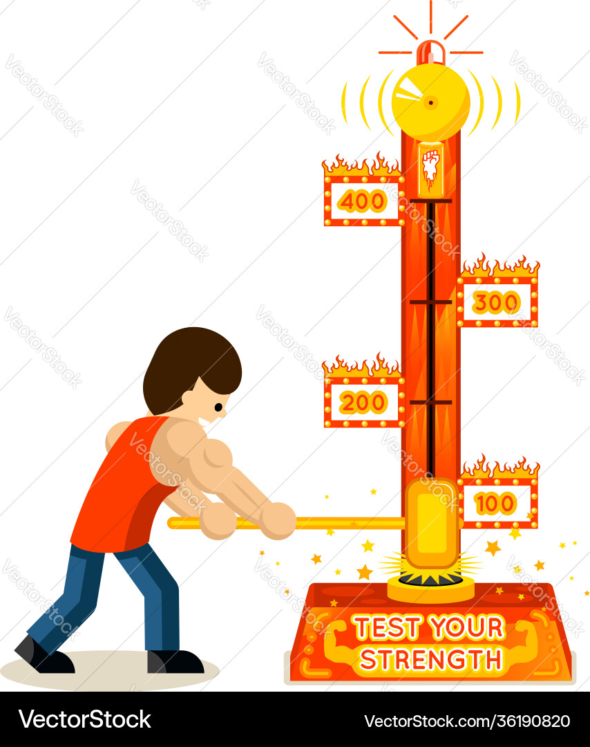 Test your strength Royalty Free Vector Image - VectorStock