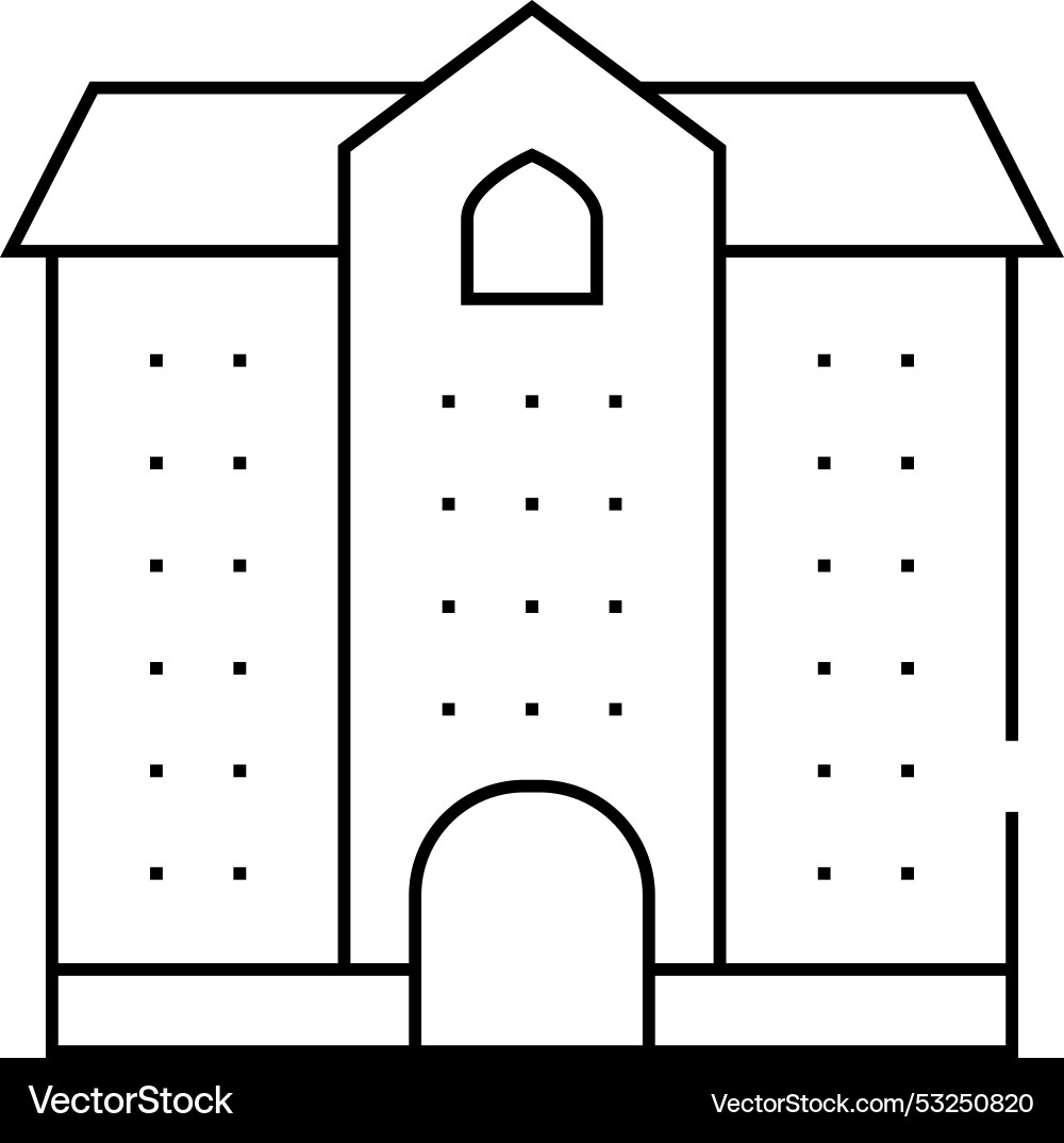 University building line icon Royalty Free Vector Image