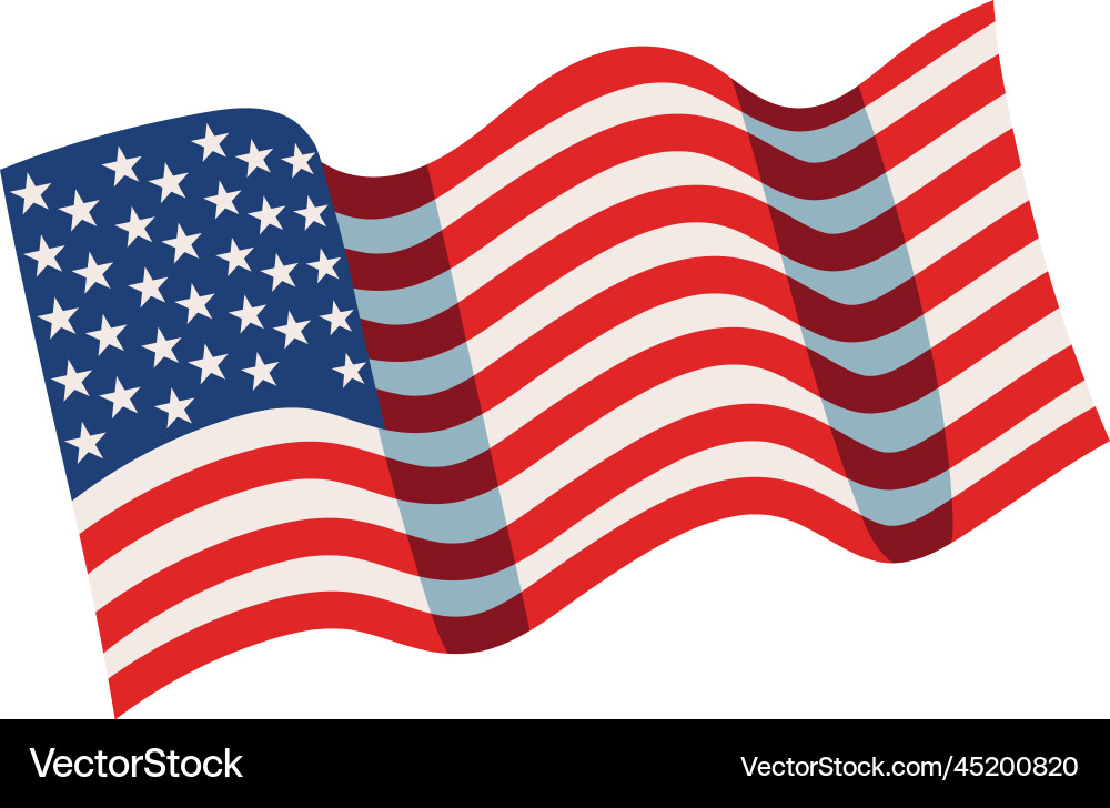 Waving us flag Royalty Free Vector Image - VectorStock