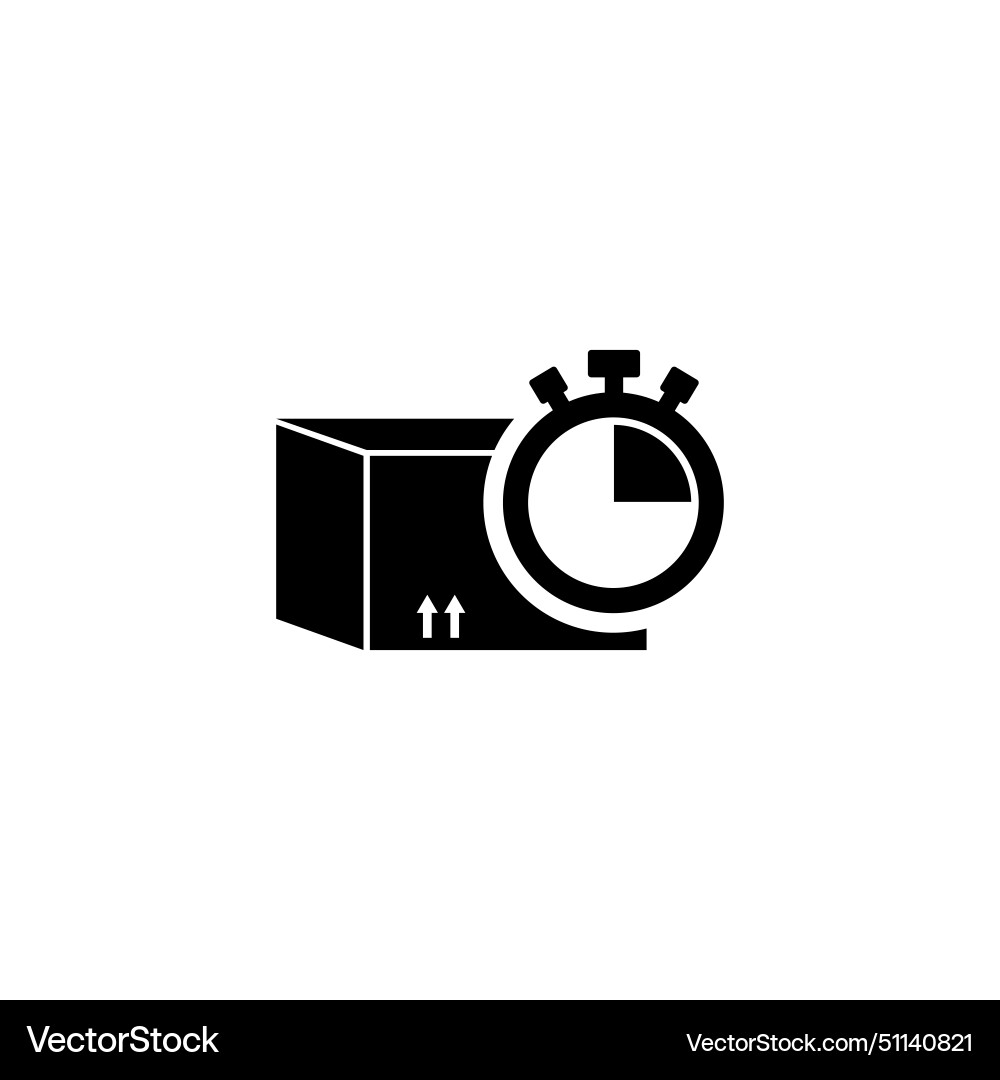 A black and white icon depicting box or package Vector Image