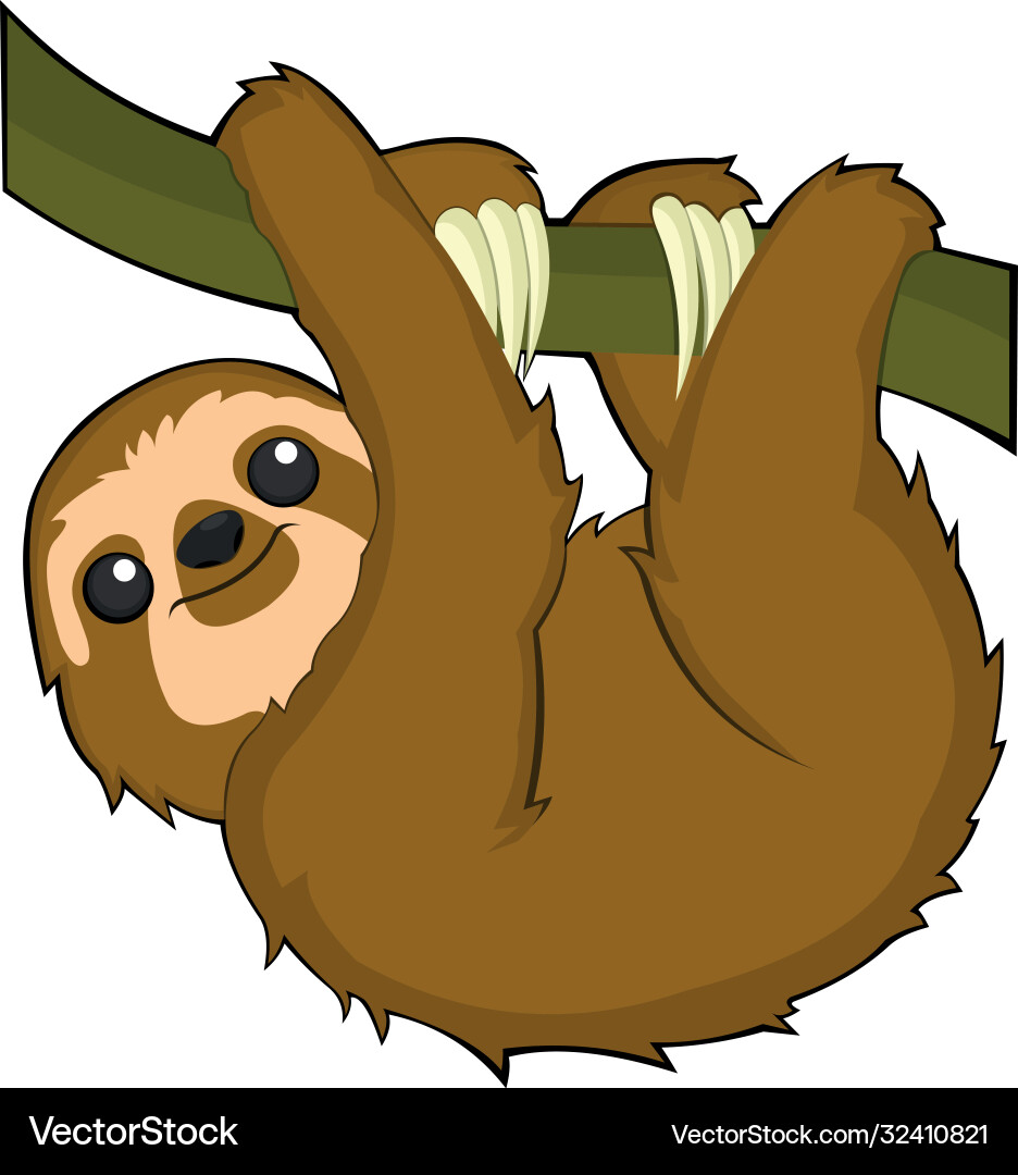 A sloth cartoon Royalty Free Vector Image - VectorStock