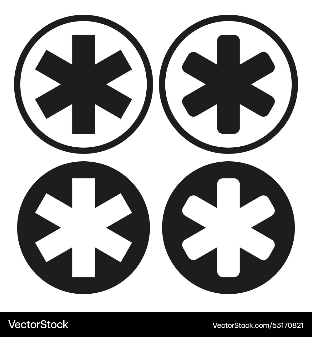 Asterisk star icon eps 10 Royalty Free Vector Image