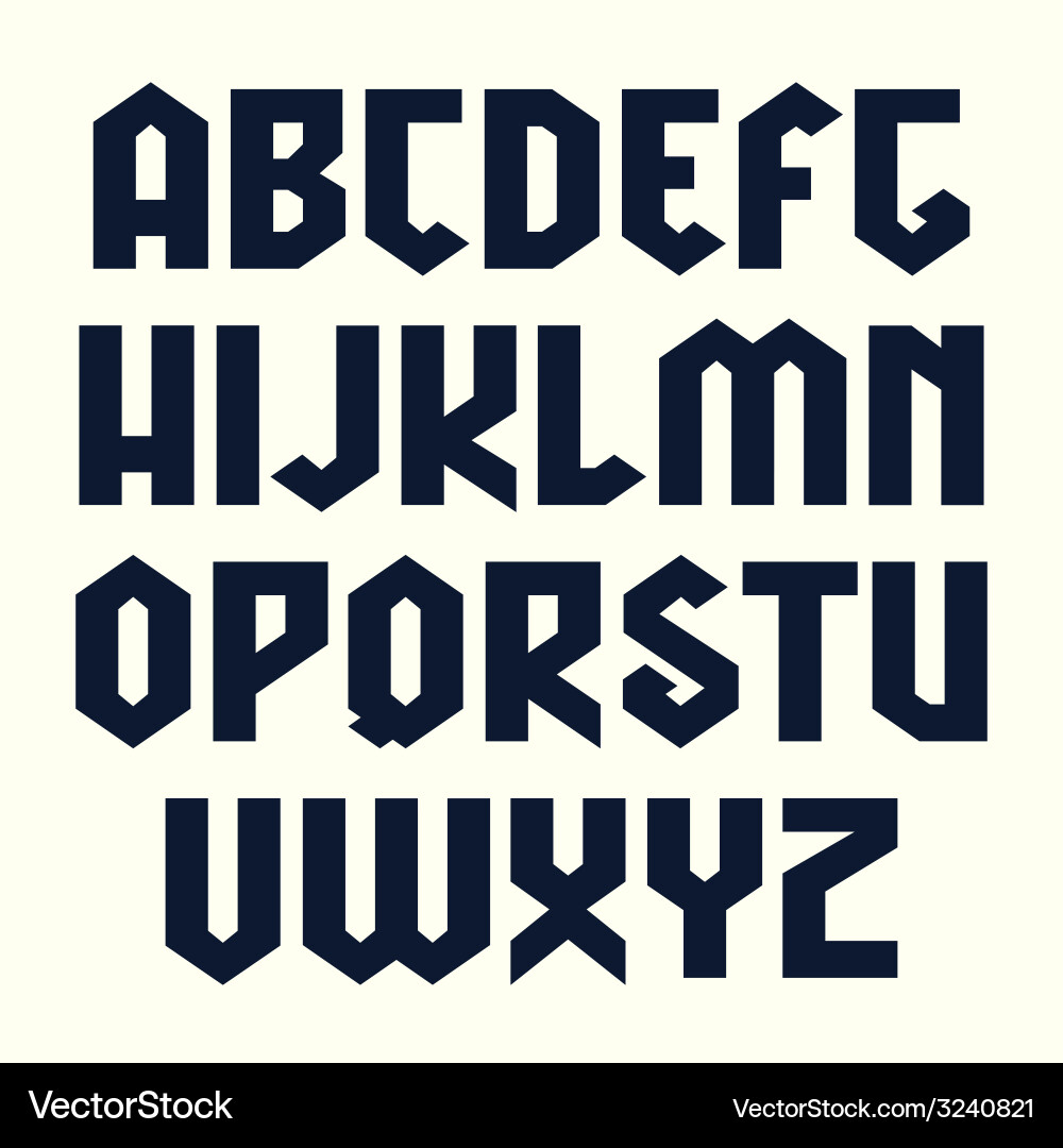 Bold Gothic Sans-Serif Font Royalty Free Vector Image