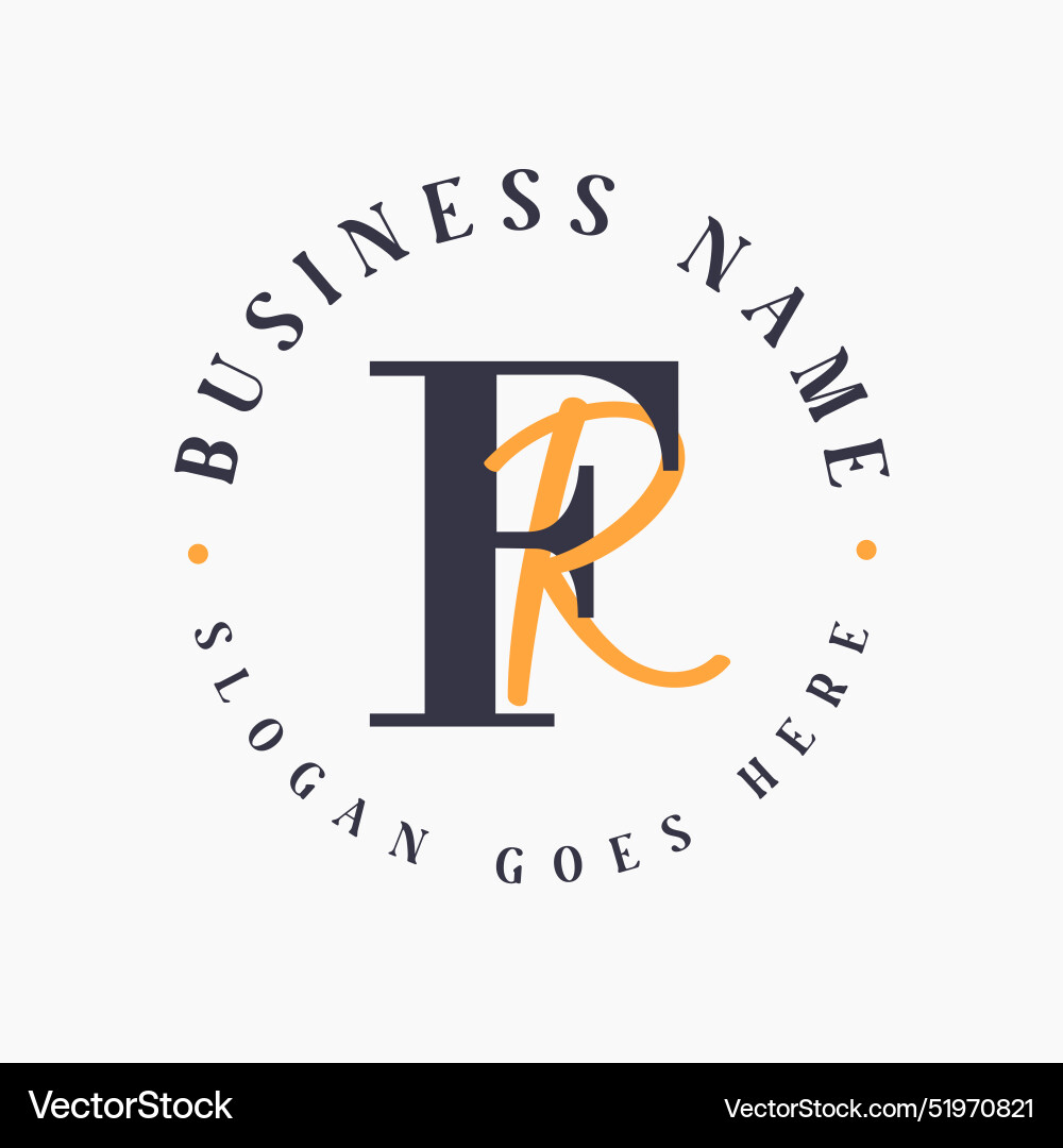 Elegant letter fr initials logo for corporate Vector Image