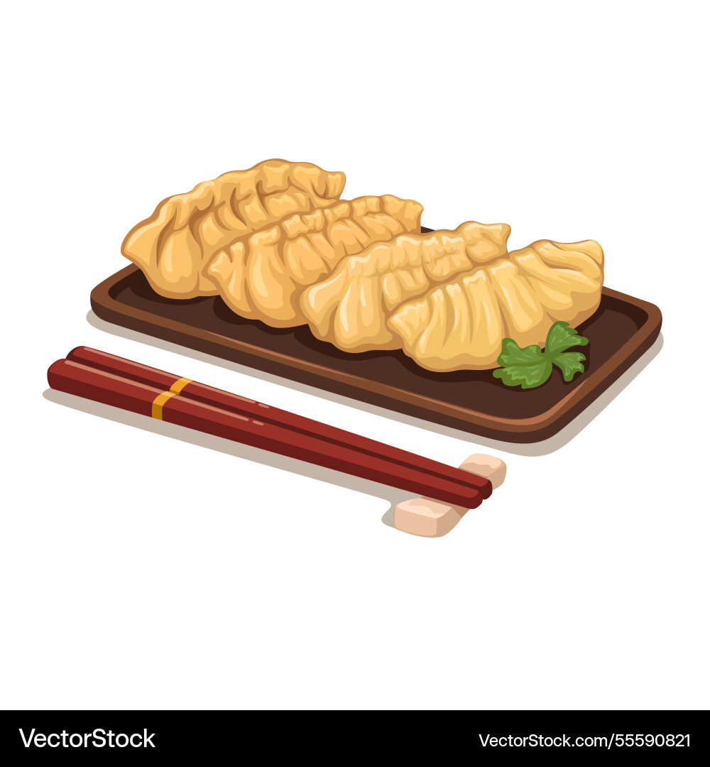 Gyoza japanese food Royalty Free Vector Image - VectorStock