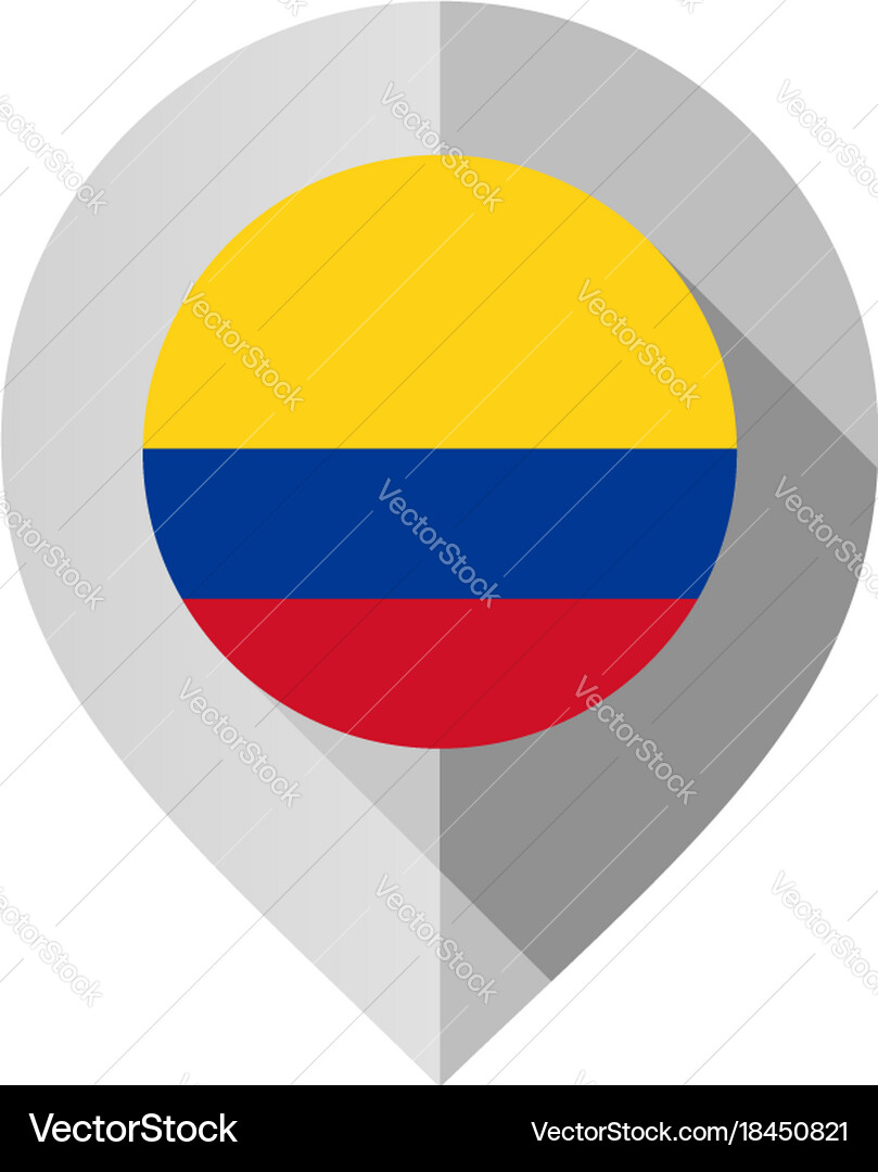 Marker with flag for map Royalty Free Vector Image