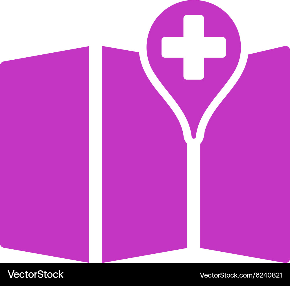 Medical map icon Royalty Free Vector Image - VectorStock