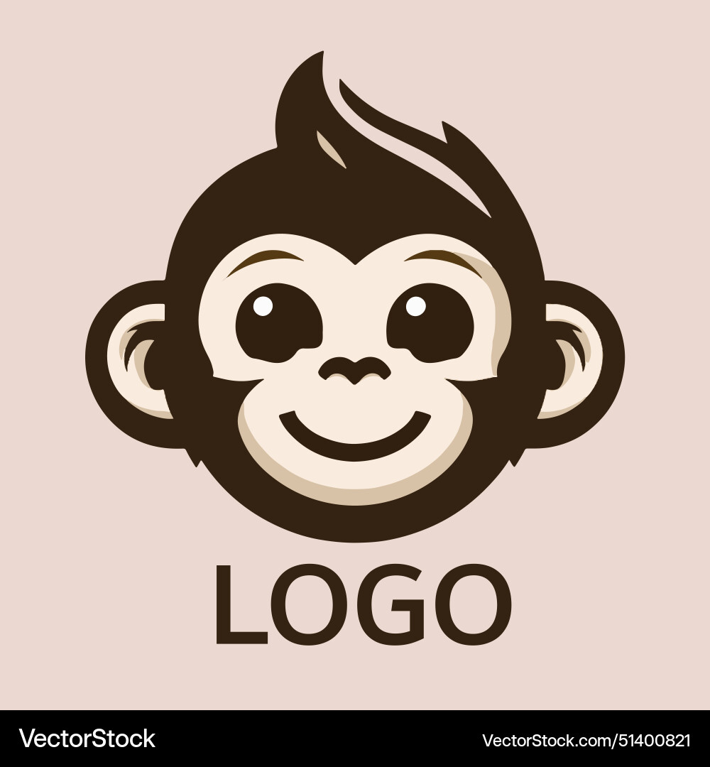 Modern monkey baby face smile Royalty Free Vector Image