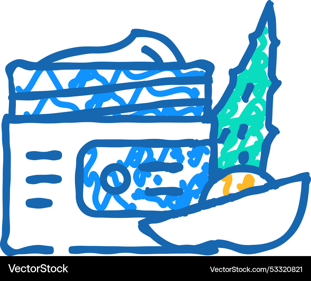 Natural ingredient cream icon doodle Royalty Free Vector