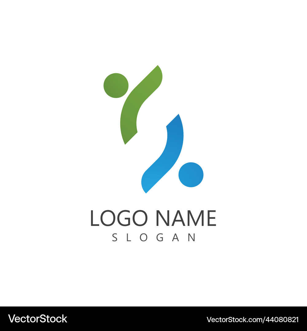 People Symbol Logo Template Royalty Free Vector Image