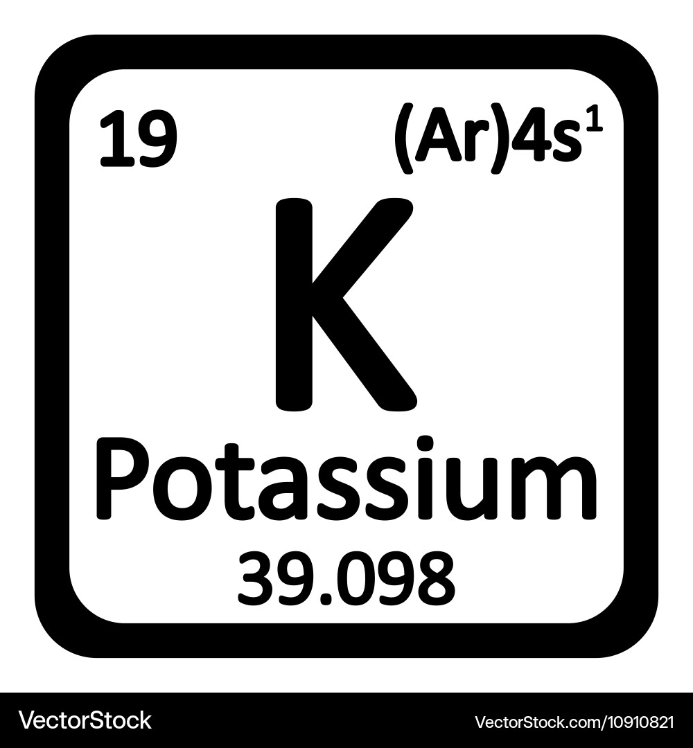 Periodic table element potassium icon Royalty Free Vector