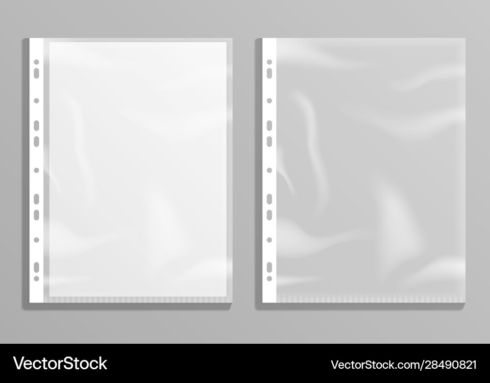 Sheet plastic protector clear folder file Vector Image