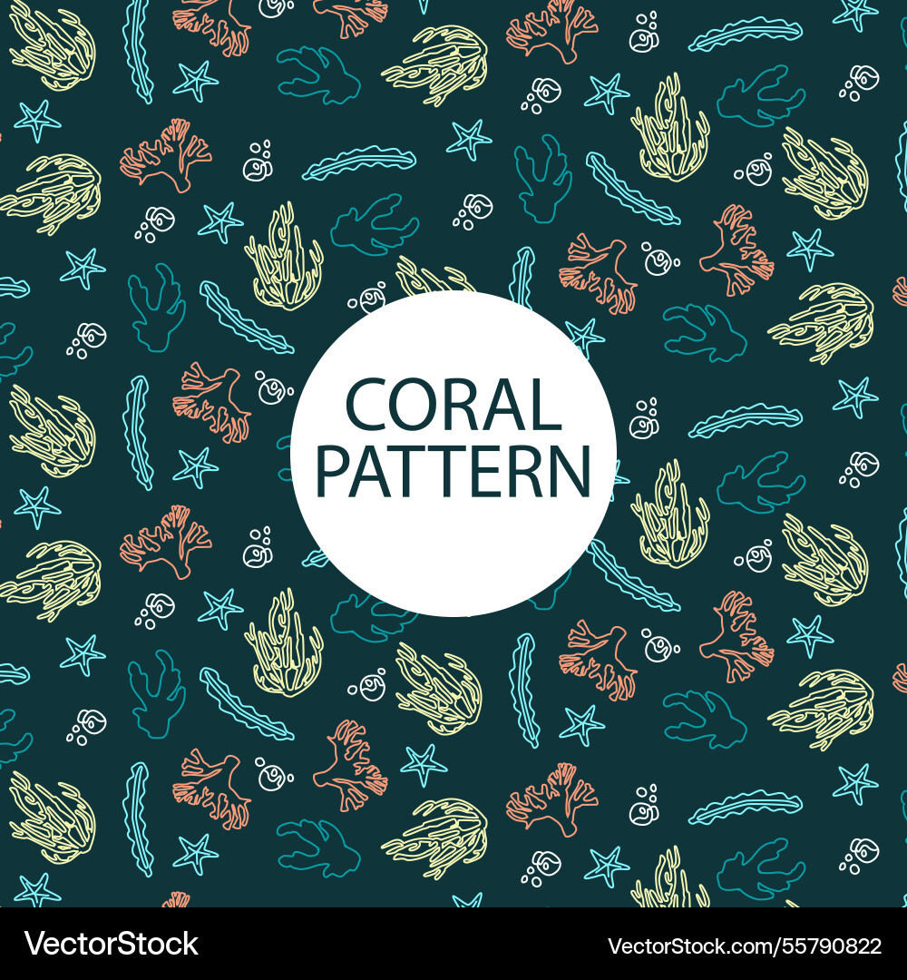 Hand drawn coral pattern Royalty Free Vector Image