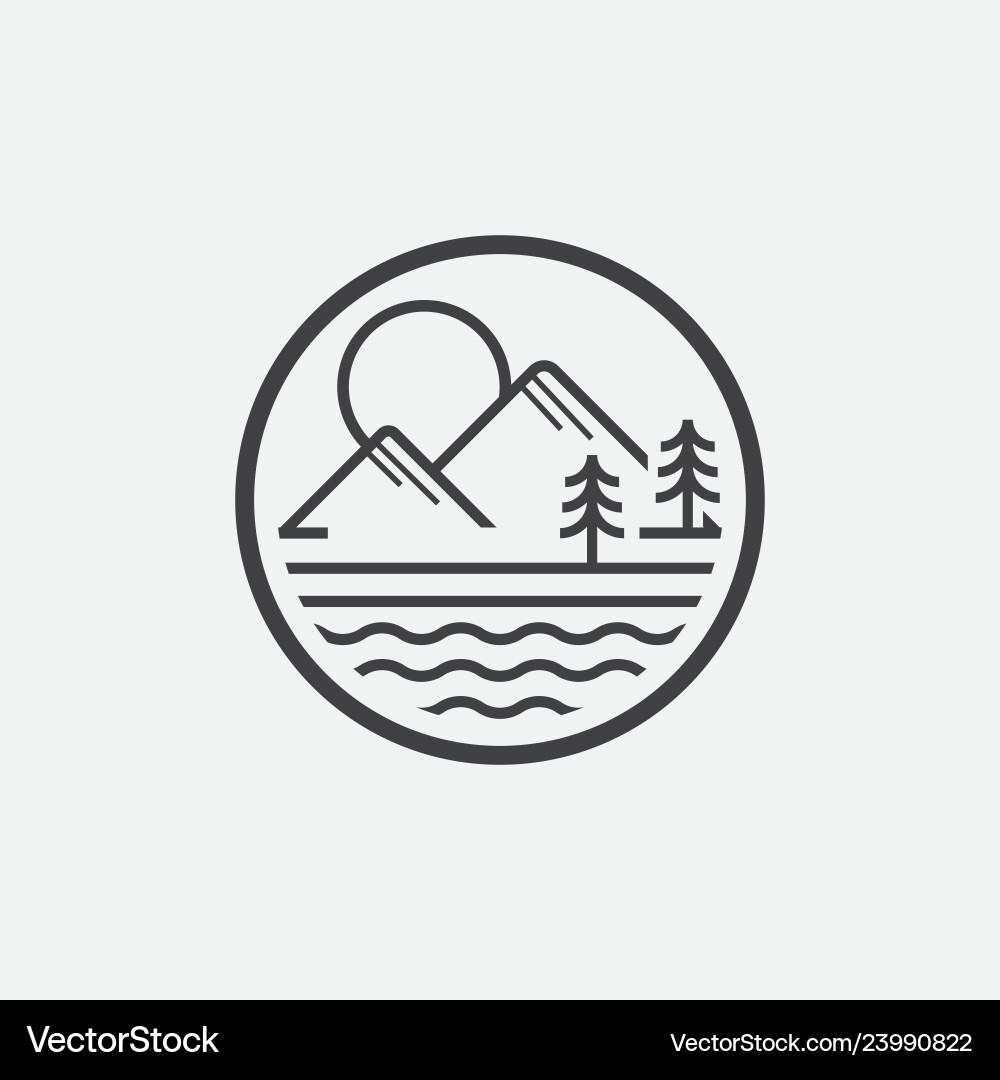 Lake emblem Royalty Free Vector Image - VectorStock