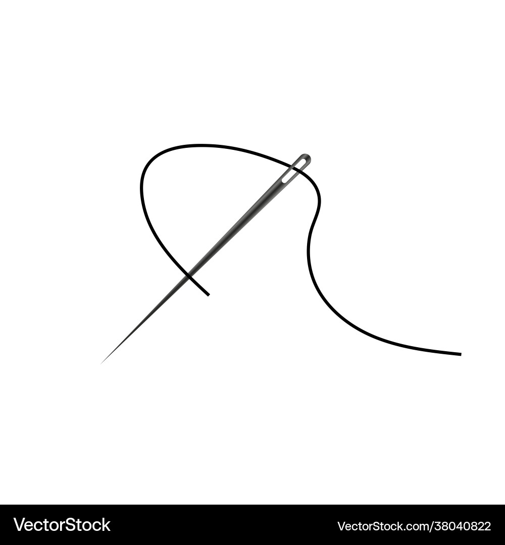 Needle on an isolated white background Royalty Free Vector