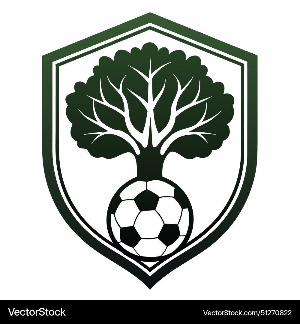 Oak-soccer-logo-duotone Royalty Free Vector Image