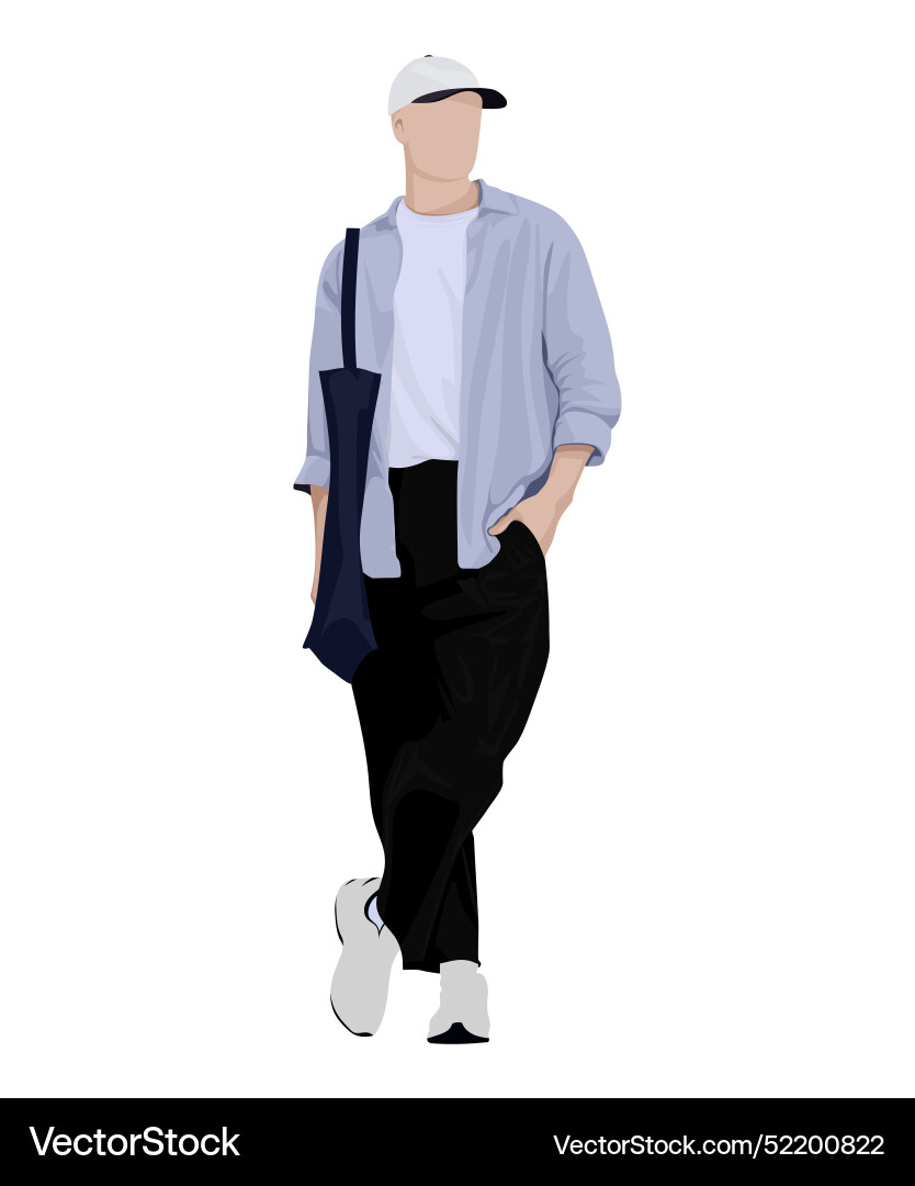 On a white background man Royalty Free Vector Image