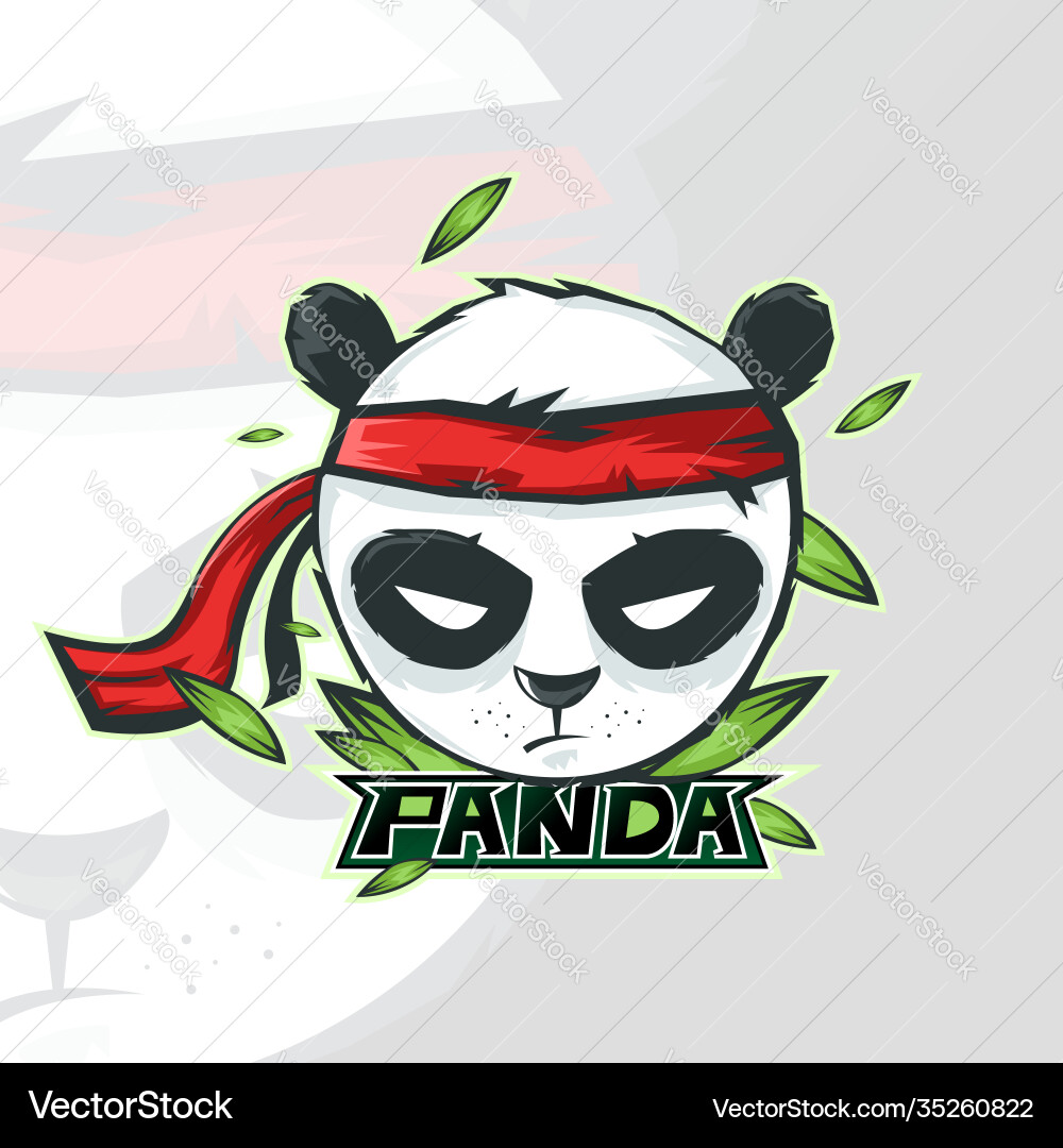 Panda mascot logo esport gaming Royalty Free Vector Image
