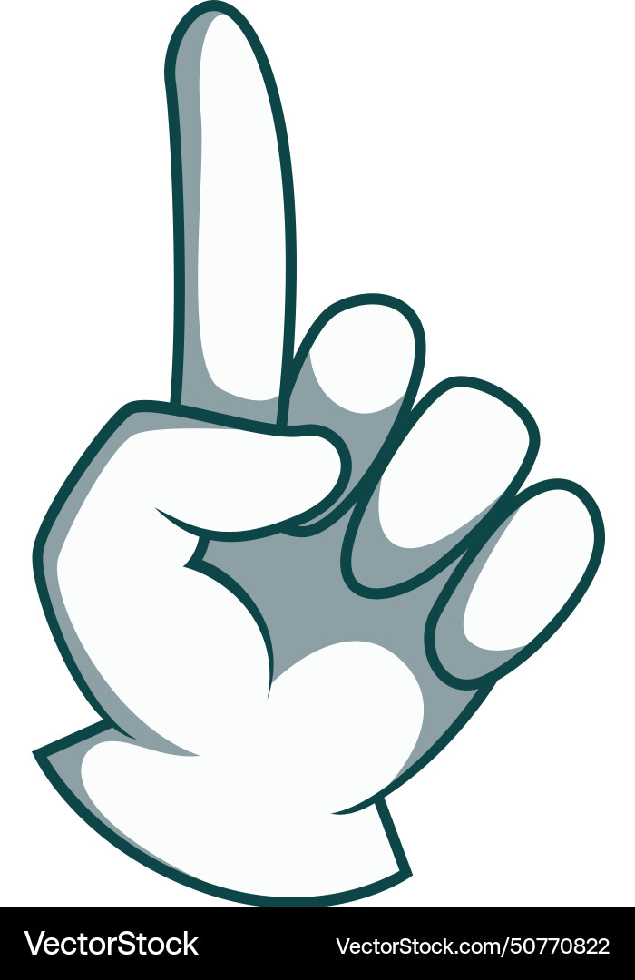 Pointing finger in white glove comic hand gesture Vector Image