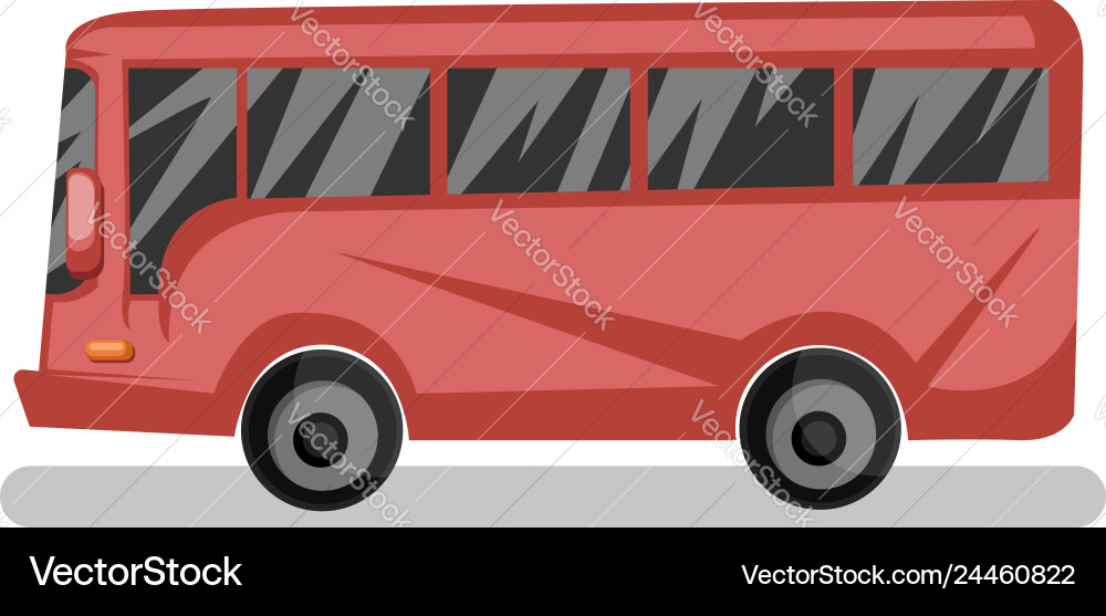 Seitenansicht von rotem Bus auf weißem Hintergrund