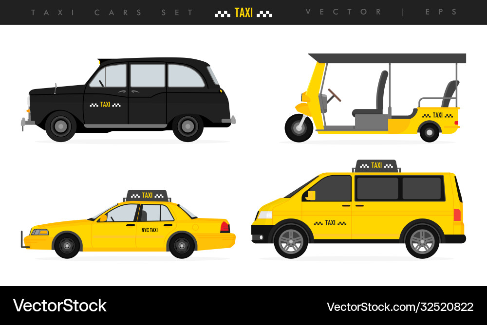 Various types cab vehicles Royalty Free Vector Image